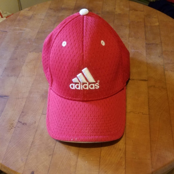 adidas | Accessories | Adidas Red Full Mesh Perferated Baseball Cap ...